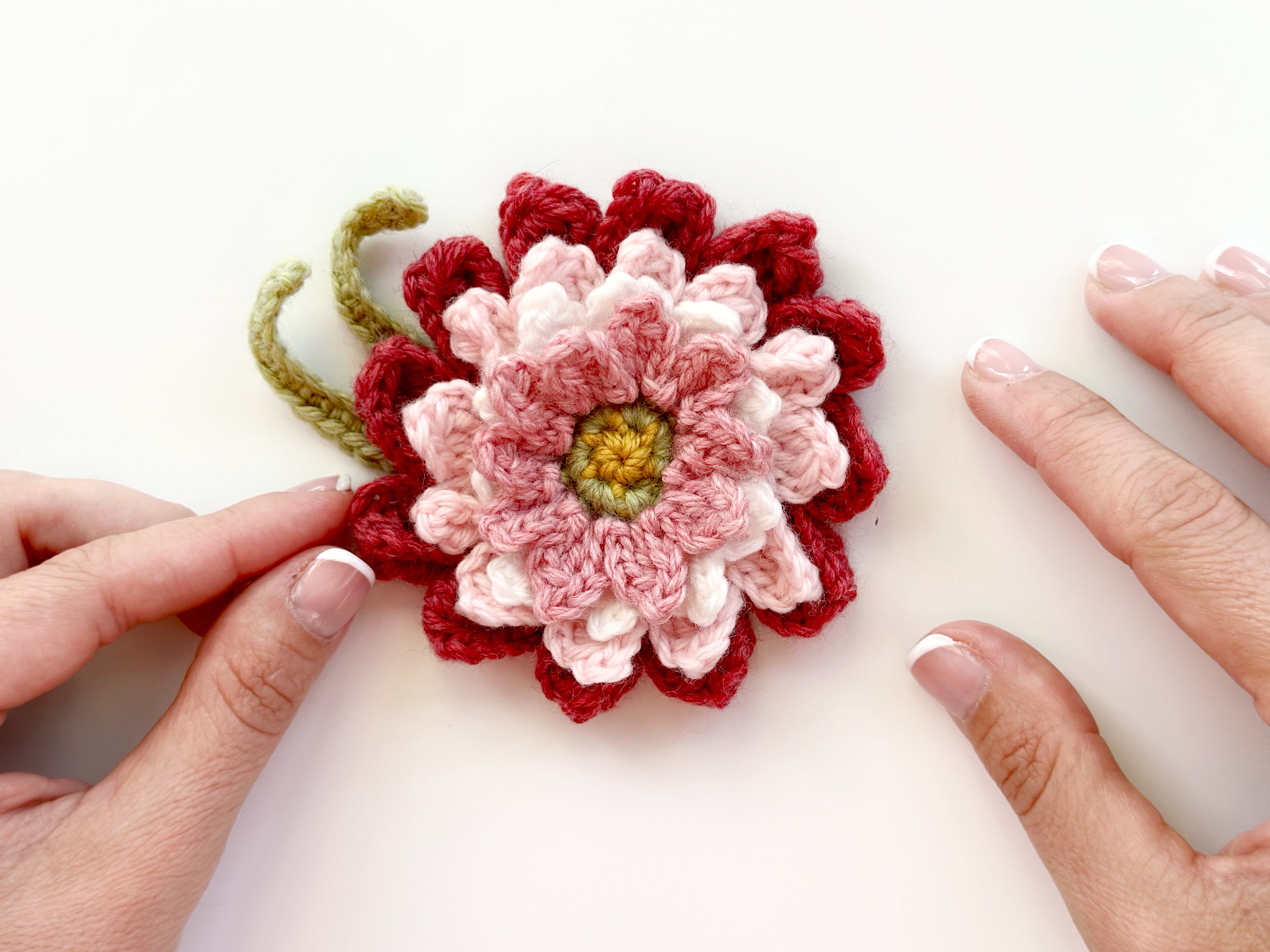 Free Crochet Pattern Layered Flower 3 Layer Crochet Flower Pattern