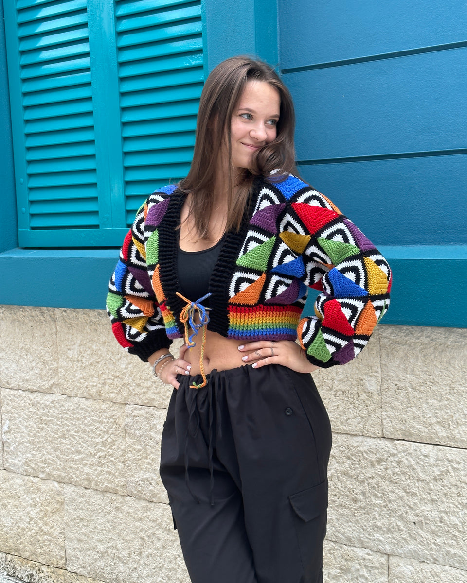 Crochet Geometry Jacket Beatriz Granny Square PDF Pattern (instant dow ...